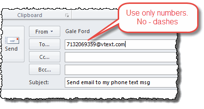 OutlookEmail2TextMessage